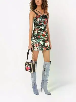 Dolce & Gabbana Patchwork Denim Knee-high Boots