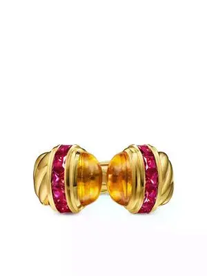 David Yurman 18kt Yellow Citrine And Tourmaline Cocktail Ring