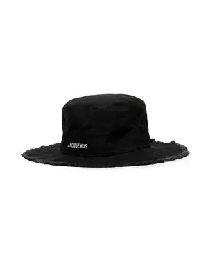 Jacquemus Artichaut Frayed Bucket Hat - Black