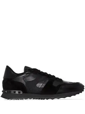 Valentino Garavani Rockrunner Camouflage-print Sneakers - Black