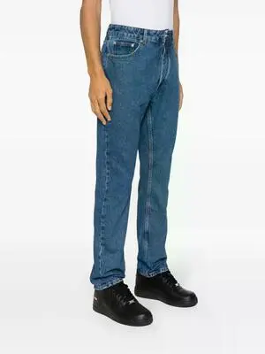 Palm Angels Monogram-embroidered Straight-leg Jeans