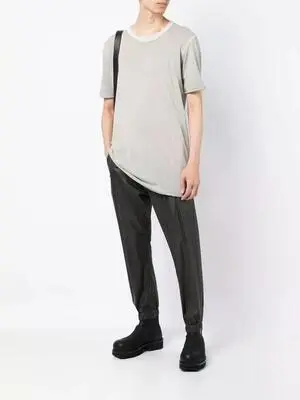 Boris Bidjan Saberi Round-neck Cotton T-shirt - Grey