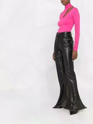 MANURI Long Sleeve Cut-out Blouse - Pink