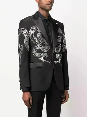 Philipp Plein Crystal-embellished Single-breasted Blazer