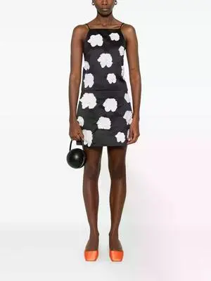 ROTATE BY BIRGER CHRISTENSEN Floral Sequin Appliqué Satin Top
