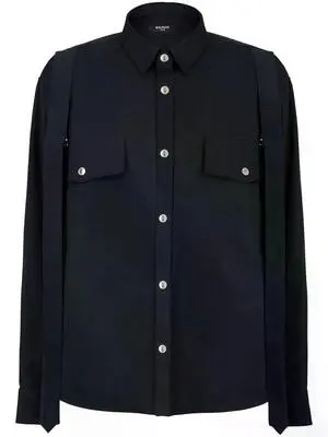 Balmain Chest Flap-pocket Detail Shirt - Black
