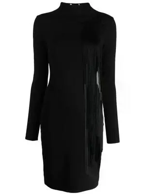 Stella McCartney Asymmetric Fringed Knitted Dress
