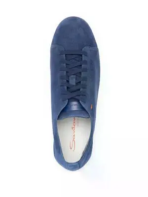Santoni Suede Lace-up Sneakers - Blue