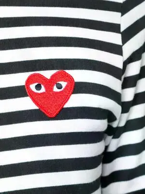 Play Comme Des Garcon Striped Long-sleeved T-shirt - Black
