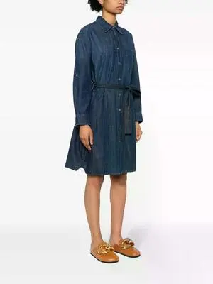 Lorena Antoniazzi Belted Denim Midi Shirt Dress - Blue