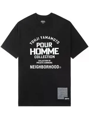 Yohji Yamamoto X Neighbourhood Slogan-print T-shirt - Black