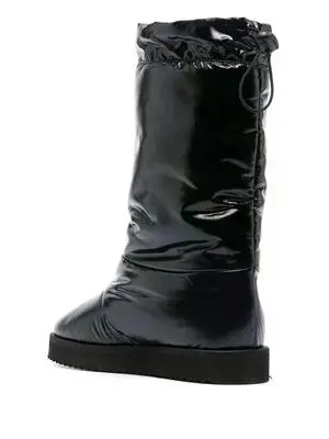 GIABORGHINI Patent Padded Knee-high Boots - Black