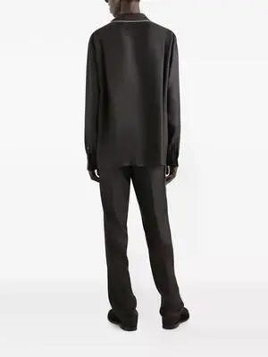 Dolce & Gabbana Logo-embroidered Silk Shirt