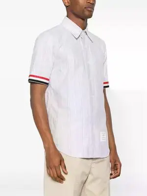 Thom Browne Rwb-edge Striped Shirt - Grey
