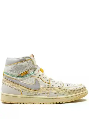 JORDAN Air Jordan X Union Air 1 High OG Woven Sneakers Neutrals