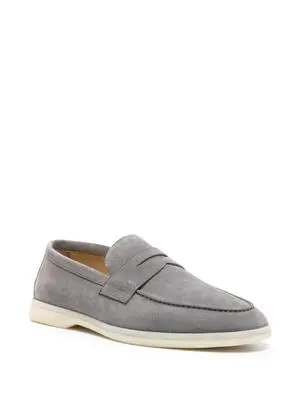 SCAROSSO Luciano Suede Penny Loafers - Grey