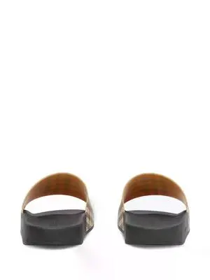 Burberry Checked Slides - Neutrals