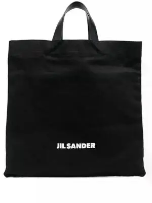 JIL SANDER Logo Print Tote Bag - Black