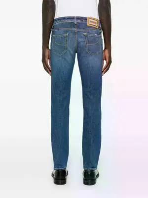 Jacob Cohen Slim-fit Washed Denim Jeans With Attached Scarf
