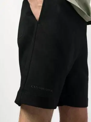 Canada Goose Logo Print Cotton Track Shorts