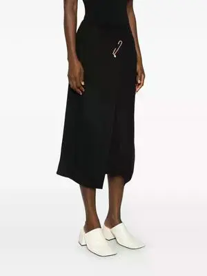 Carven Safety Pin Detail Midi Skirt