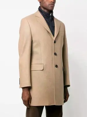 FAY Single-breasted Layered Wool Blend Coat