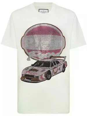 Philipp Plein Strass Cars Racing T-shirt - White