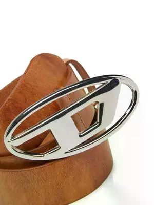 DIESEL® 1dr Logo Buckle Belt - Brown