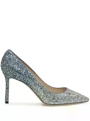 JIMMY CHOO Romy Glitter-effect Pumps - Silver