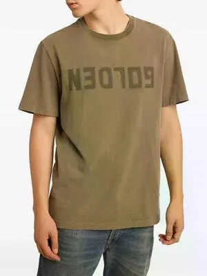 GOLDEN GOOSE Logo-print Cotton T-shirt - Green