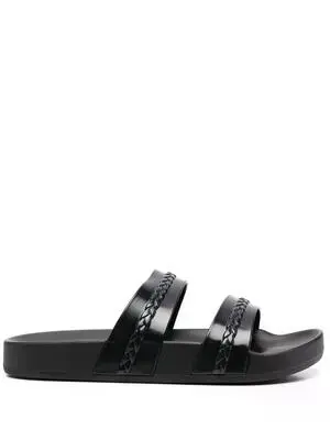 ANCIENT GREEK SANDALS Meli Double-strap Slides - Black