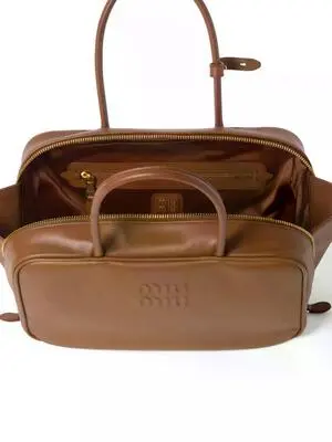 Miu Miu Large Beau Leather Tote Bag - Brown