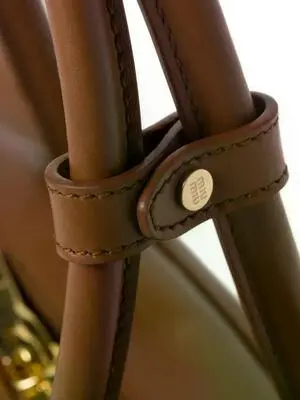 Miu Miu Large Beau Leather Tote Bag - Brown