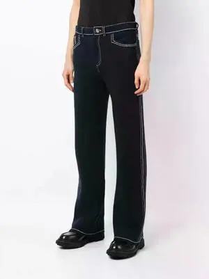 BARRIE High-rise Wide-leg Trousers With Contrast Stitching