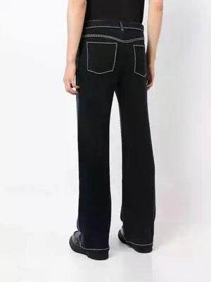 BARRIE High-rise Wide-leg Trousers With Contrast Stitching