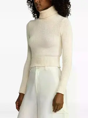 Ralph Lauren Cropped Ribbed Turtleneck Jumper