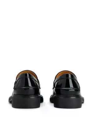 TOD'S Logo Plaque Leather Loafers