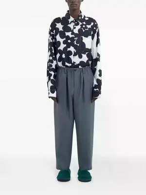 Marni Pleated Tropical Wool Trousers