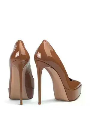 LE SILLA Uma Patent Leather Platform Pumps - Neutrals
