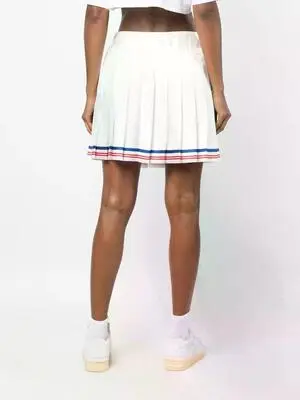 Casablanca Pleated Striped Border Mini Skirt