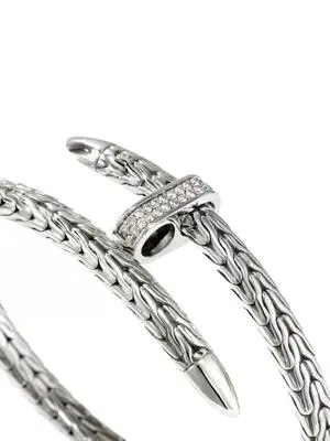 John Hardy Sterling Spear Flex Diamond Cuff Bracelet