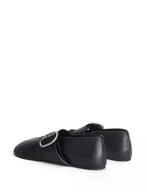 JIL SANDER Ovine Leather Ballerina Shoes With Buckle Fastening - Black
