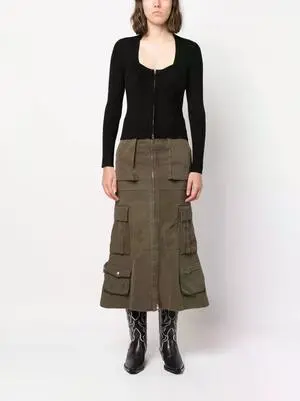 Isabel Marant Étoile Zelie Ribbed Zip-up Cardigan - Black