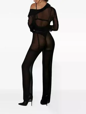 MAISON CLOSE Logo-print Sheer Trousers