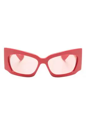 Gucci Gucci Eyewear Interlocking G Rectangle Frame Sunglasses Red