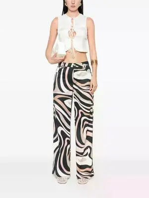 Emilio Pucci Marmo-print Straight-leg Trousers