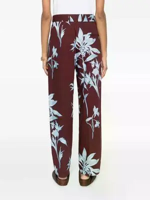 FORTE_FORTE Floral Pattern Cotton Straight-leg Trousers