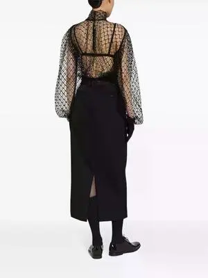 Dolce & Gabbana High-waisted Gabardine Skirt With Front Slit