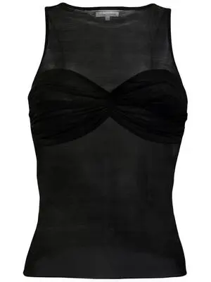 REFORMATION Sheer Knit Top - Black