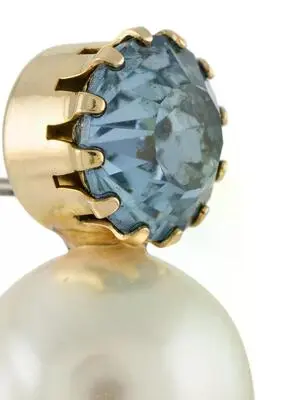 JENNIFER BEHR Ines Pearl And Crystal Embellished Drop Earrings - Blue